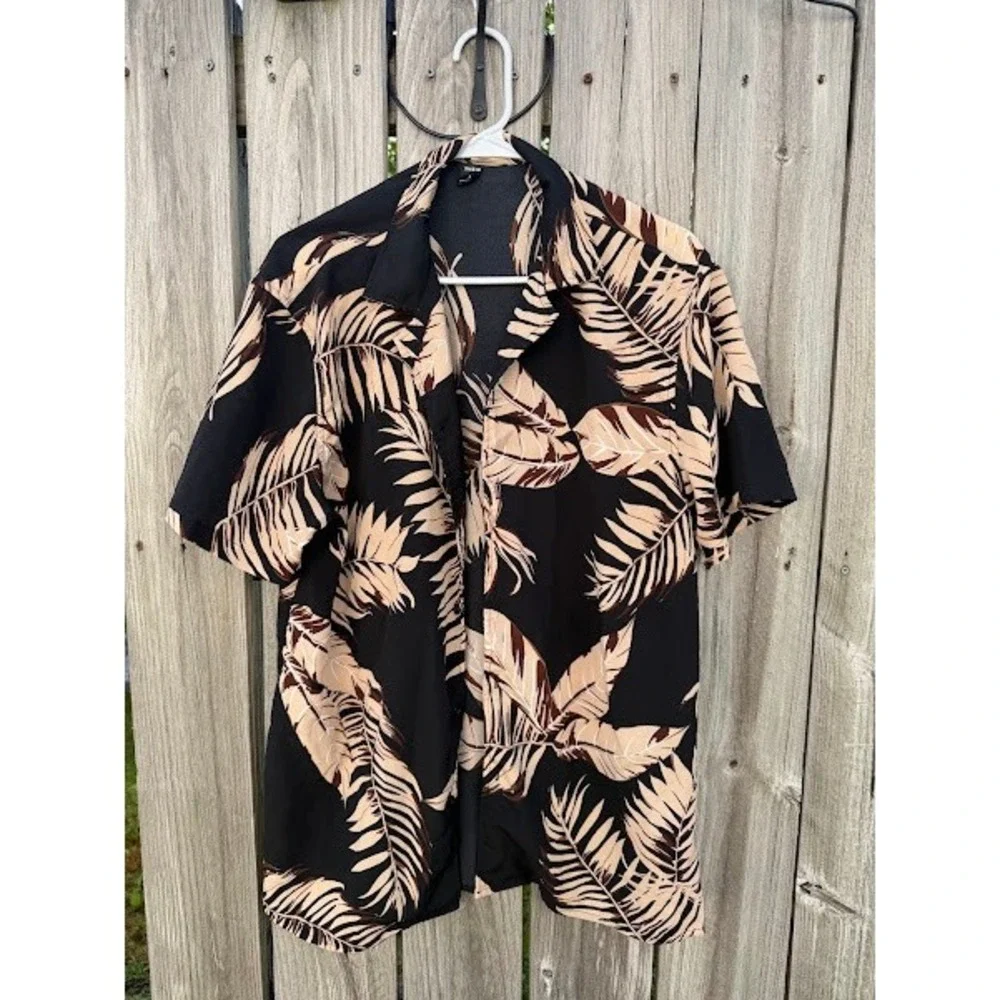 SHEIN | Shirts | Tropical Hawaiian Shein Button Down Shirt Mens Large ...